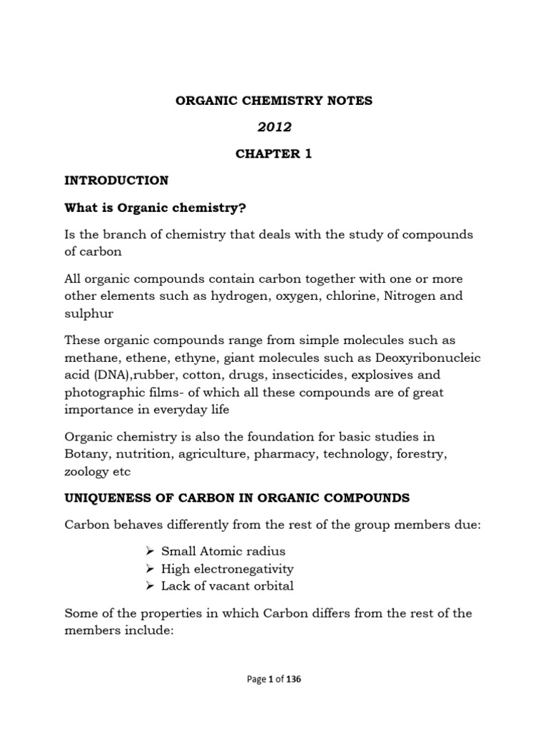 Organ Notes Super One | PDF | Chemical Reactions | Alkane