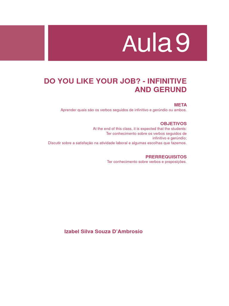 11472502072019lingua Inglesa VI. Aula 09 | PDF | Verb | Syntax