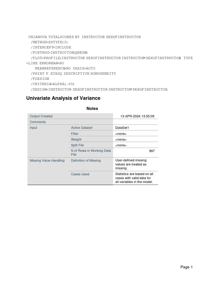 2 Way Anova Instructor And Sex Download Free Pdf Errors And