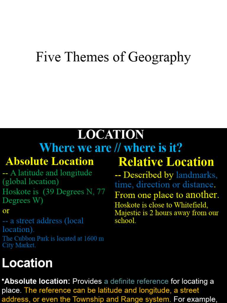 Five Themes of Geography | PDF | Natural Environment | Geography