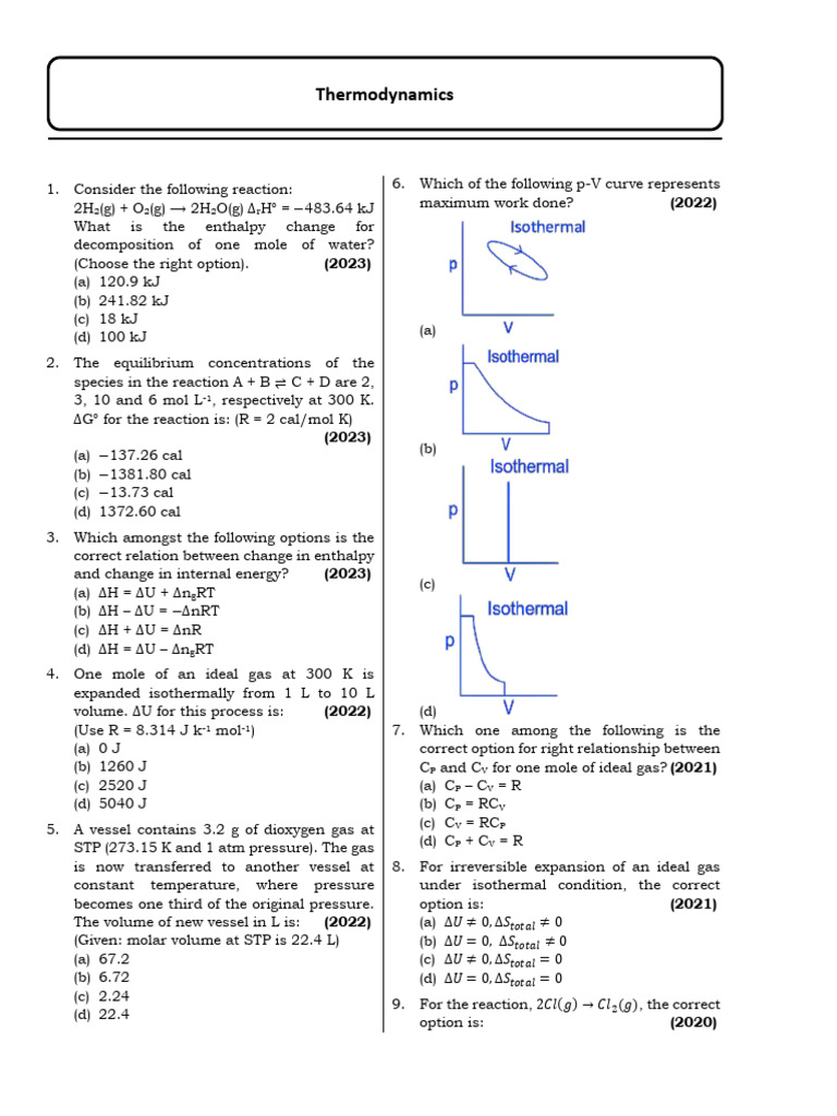 Thermodynamics | PDF | Entropy | Gases