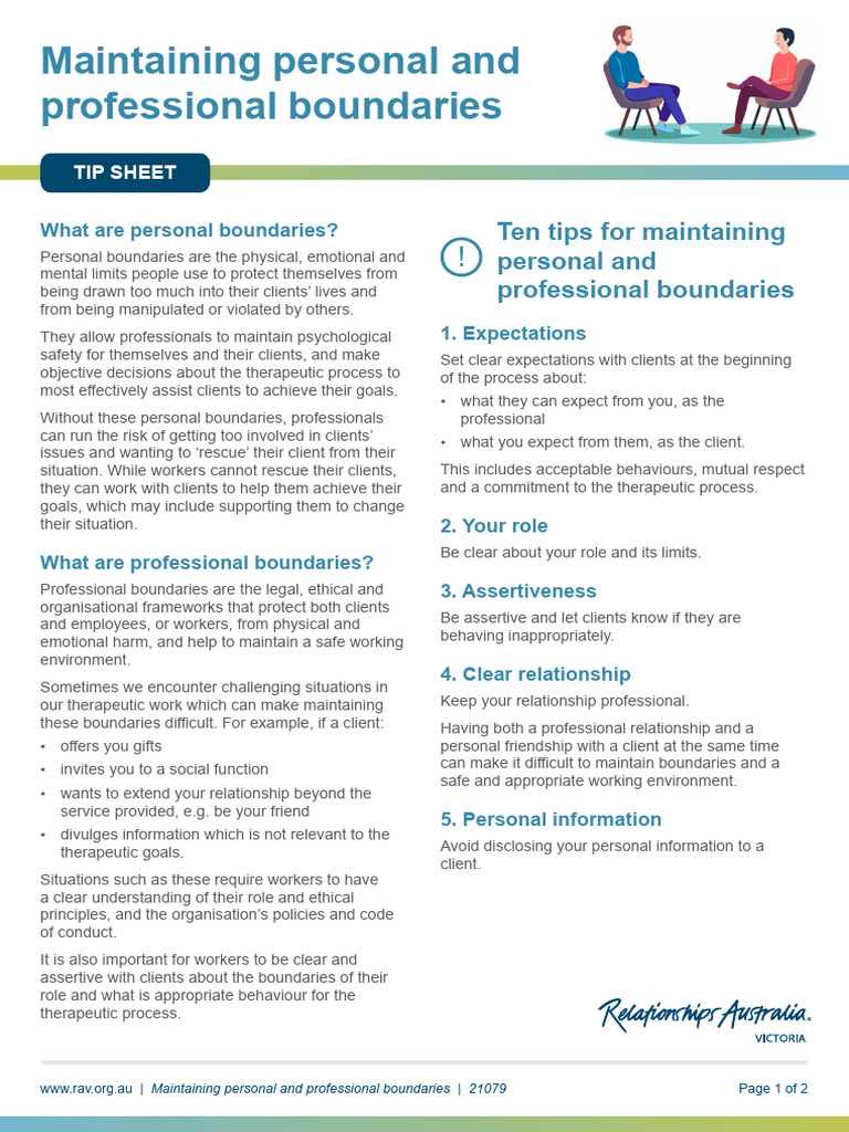 Personal & Professional Boundaries Guide | PDF | Confidentiality ...