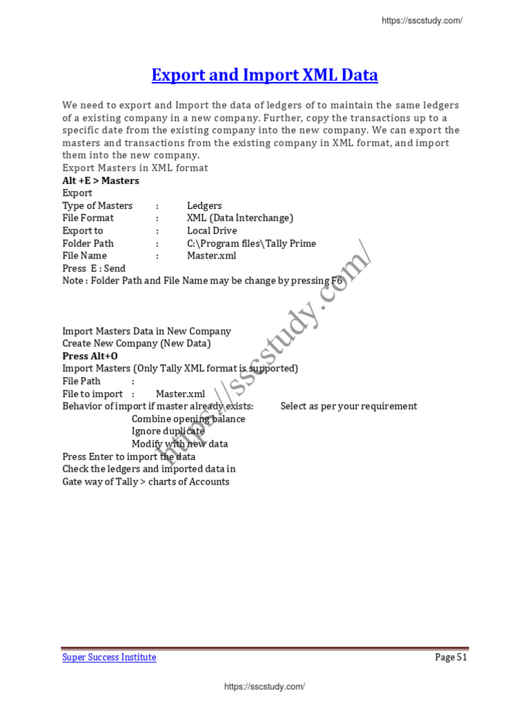 Export & Import XML in Tally Prime | PDF | Computer File | Password