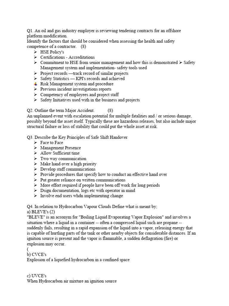 Practice Questions Set 2 Answers | PDF | Fires | Explosion