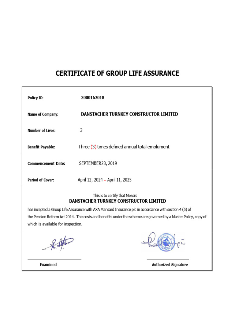 Danstacher GL Certificate e - 031944 | PDF