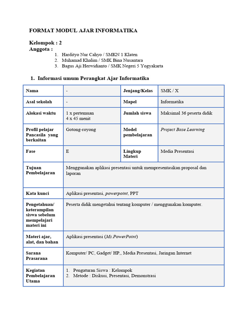 Modul Ajar TP 4 | PDF