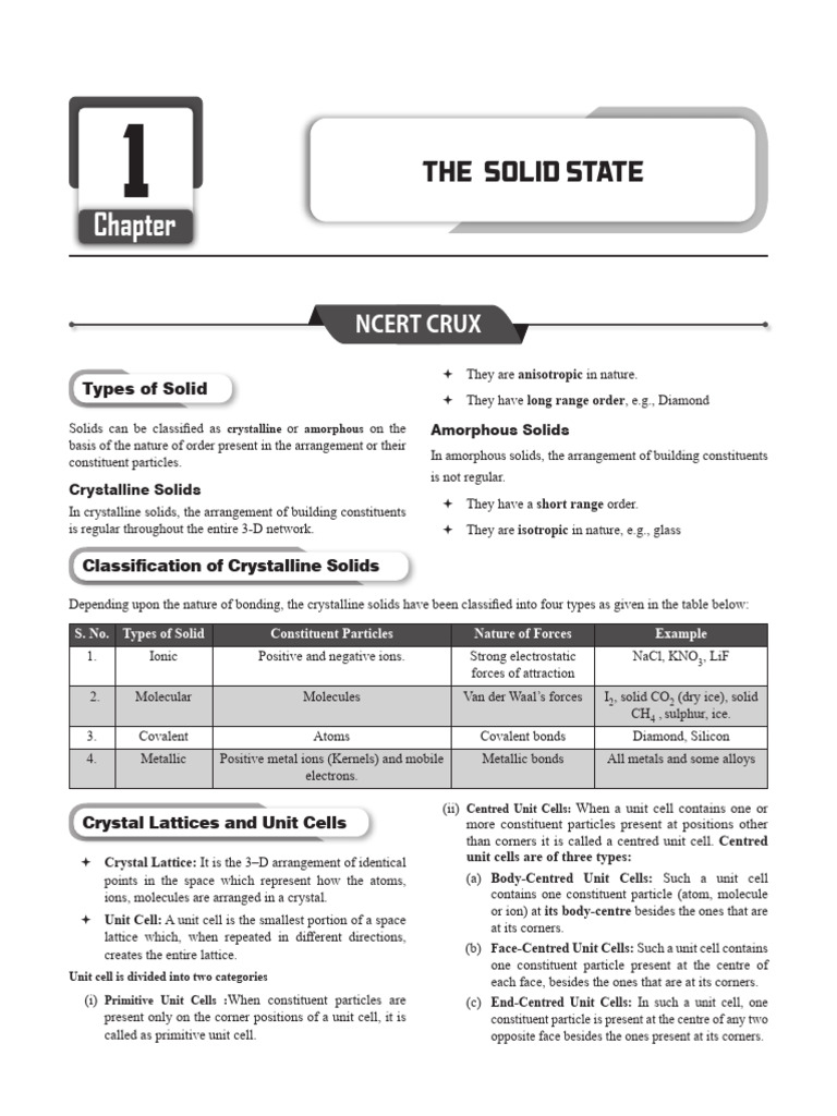 The Solid State | PDF | Crystal Structure | Ion