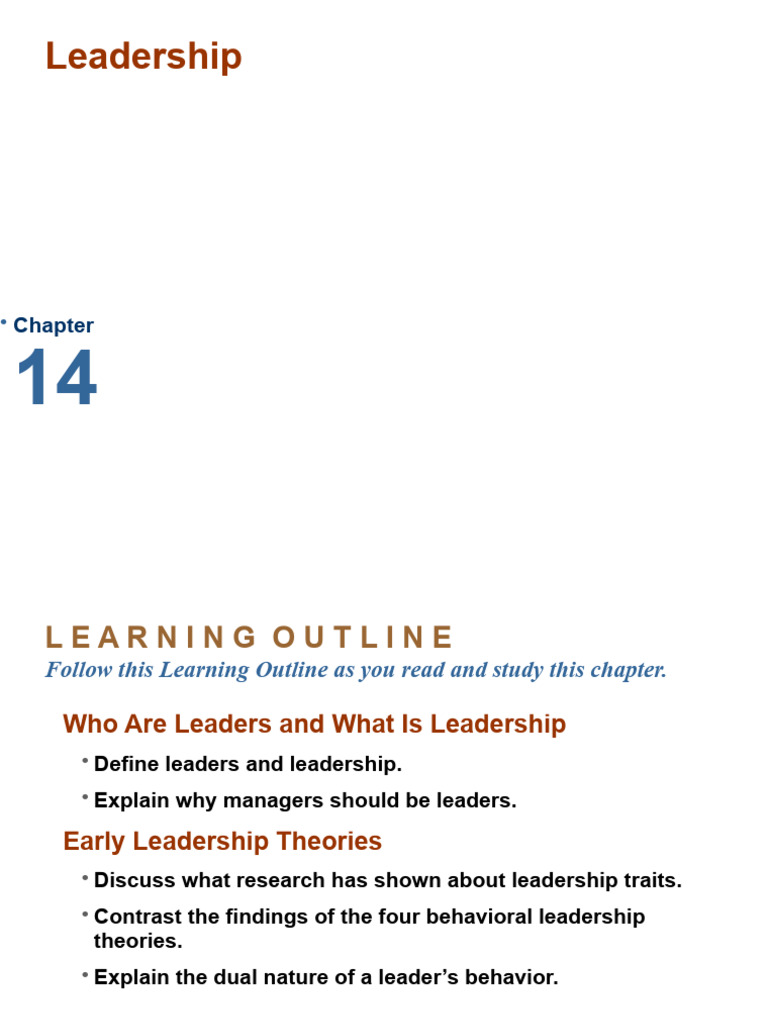 Chapter 14 LEADERSHIP POM | PDF | Leadership | Power (Social And Political)