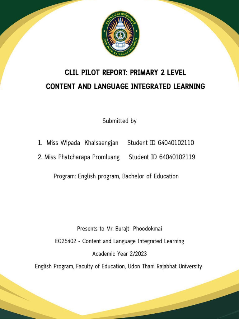Clil Pilot Report | PDF