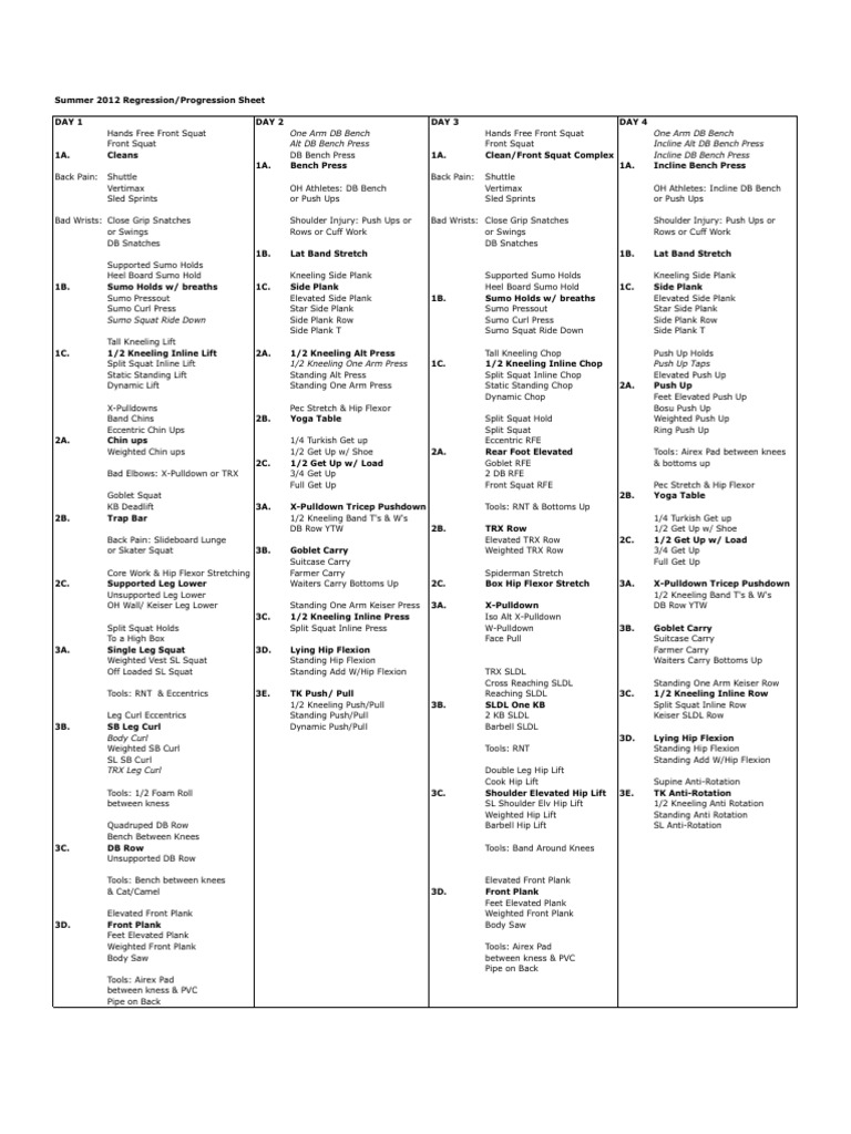 Progression Sheet Summer | PDF | Anatomical Terms Of Motion | Foot
