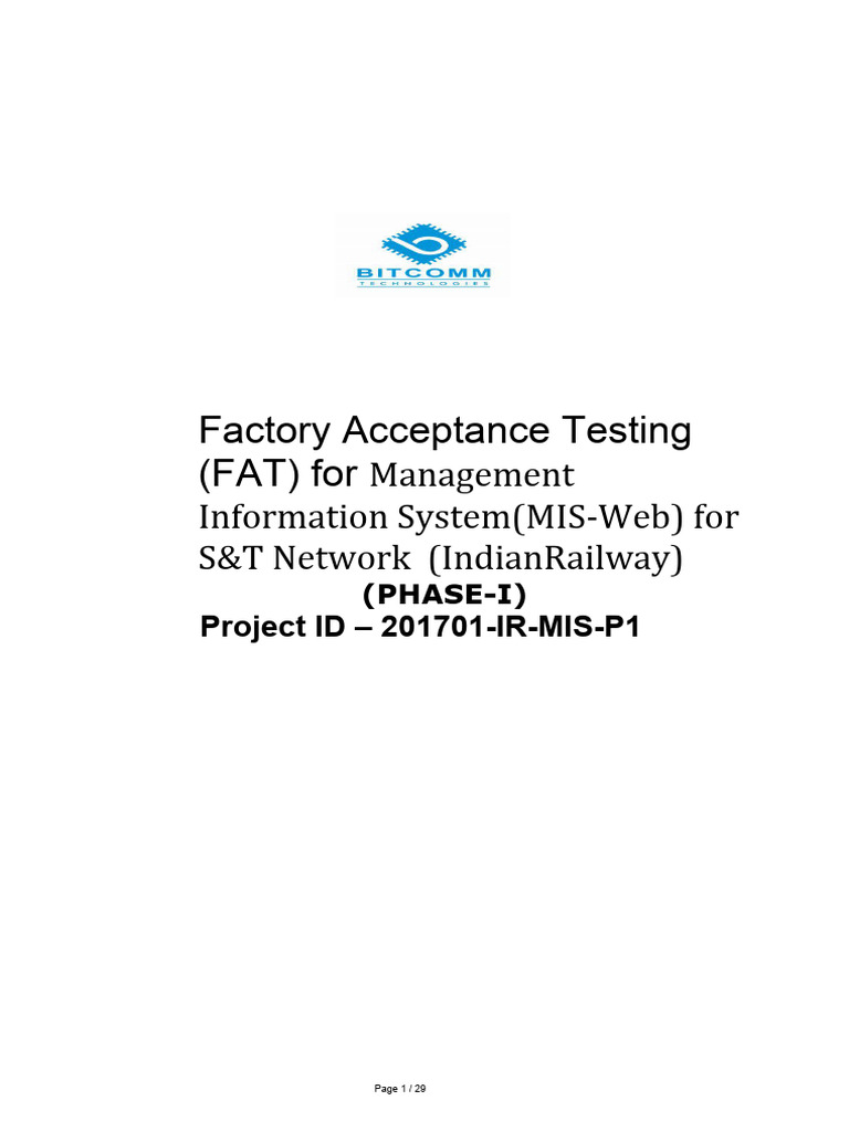 BTPL IR MIS P1 PIVV FAT Web V1.0 | PDF | Management Information System ...
