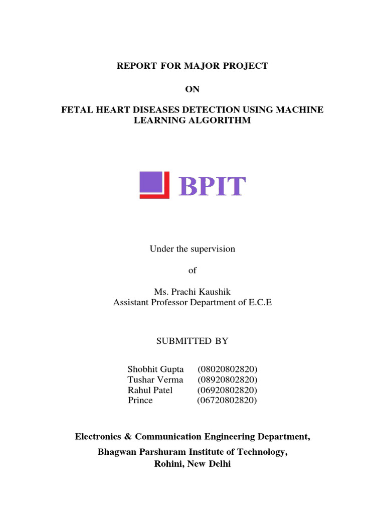 Major Project Report 1 | PDF | Statistical Classification | Machine Learning