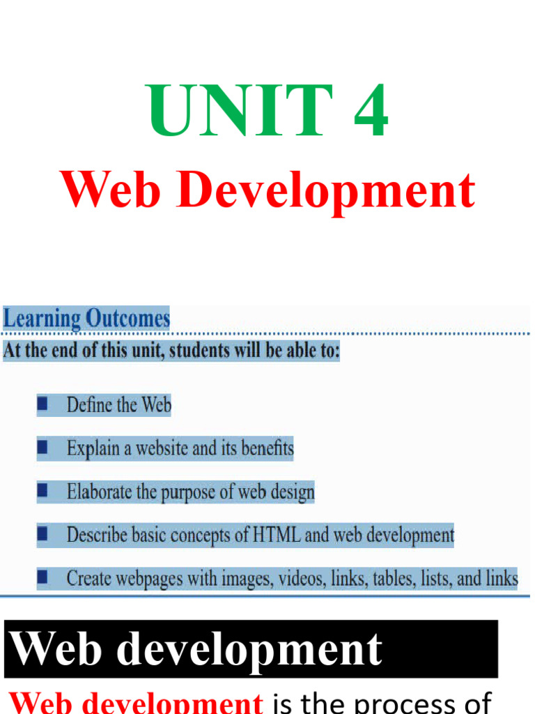 11 Unit 4 Web Development | PDF