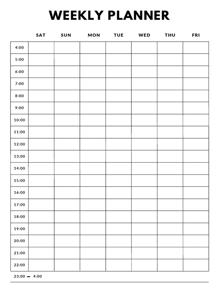 Weekly Time Management Planner | PDF