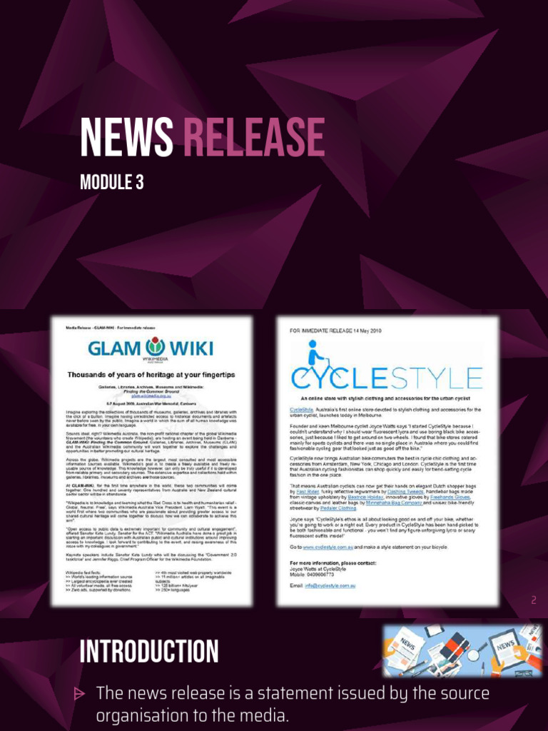 Module3-News Release | PDF | News | Press Release