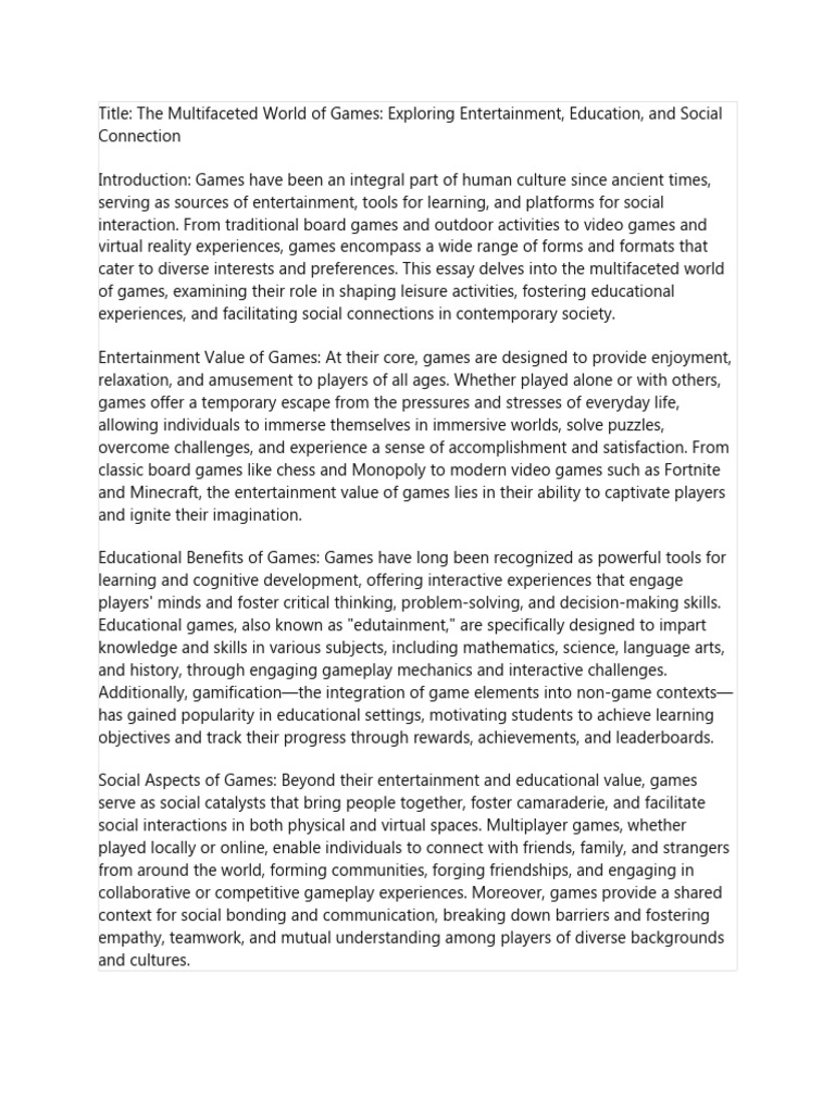 Gaming | PDF | Cognition