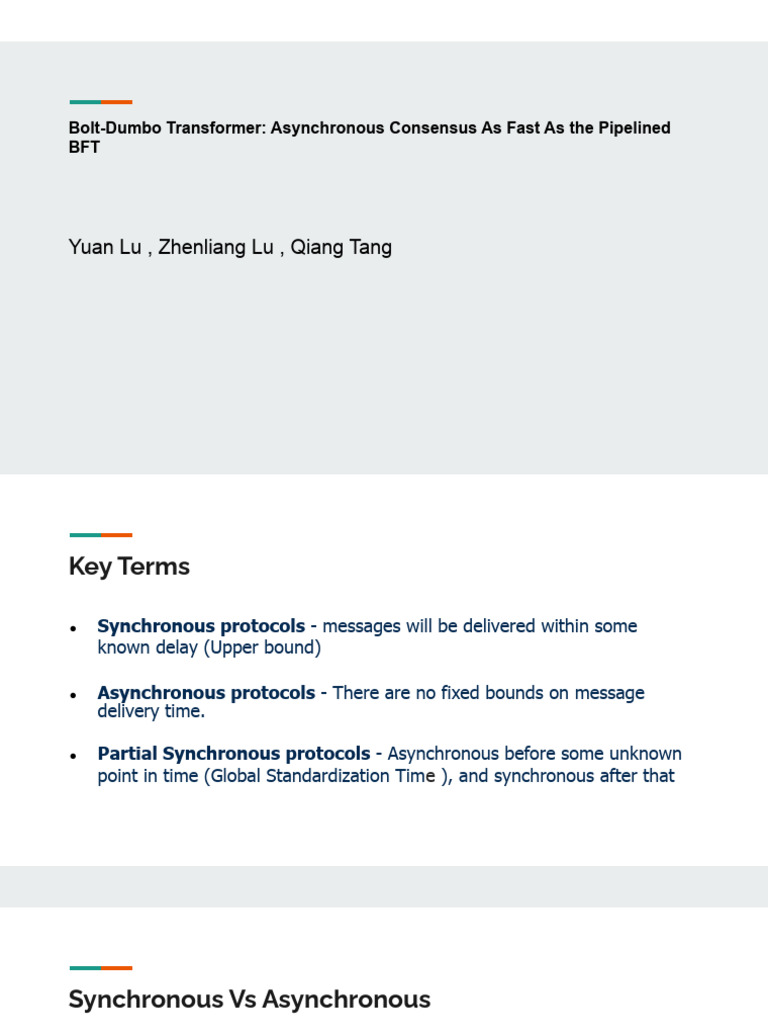 Bolt-Dumbo Transformer_ Asynchronous Consensus As Fast As the Pipelined BFT | PDF | Distributed ...