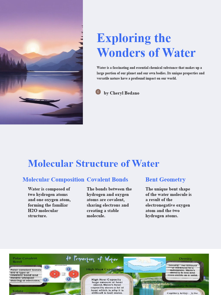 Exploring The Wonders of Water 1 | PDF | Properties Of Water | Water