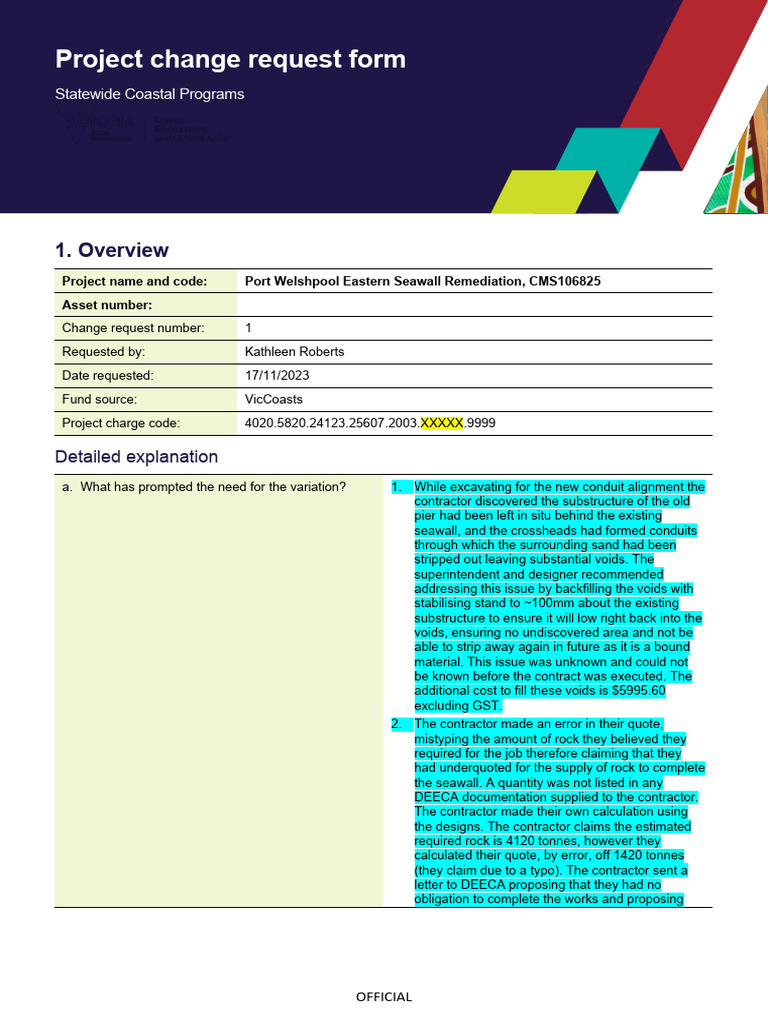 Internal Project Change Request Form PW | PDF | Economies | Business