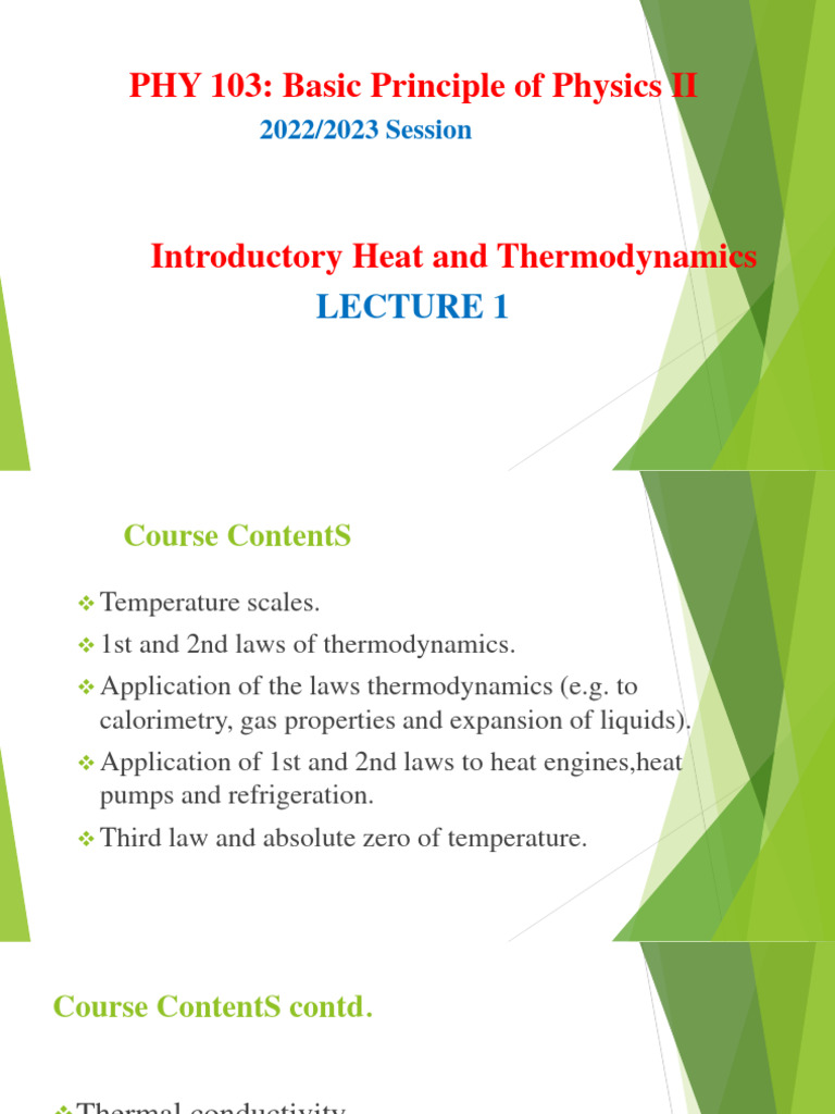 Phy 103 | PDF | Temperature | Heat