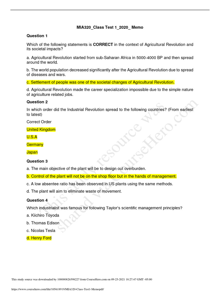 MIA320 Class Test1 Memo-2020 | PDF | Combustion | N Ox MIA320 Class Test1 Memo-2020 | PDF | Combustion | N Ox