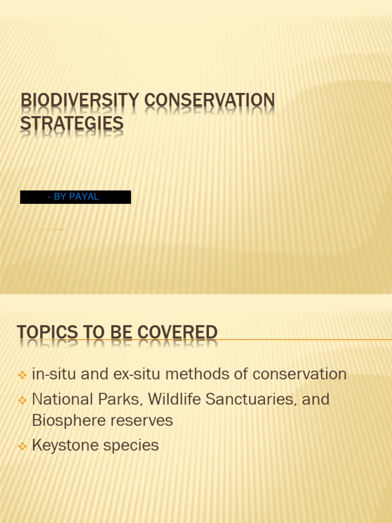 Biodiversity and Conservation Strategies PDF | PDF | Conservation ...
