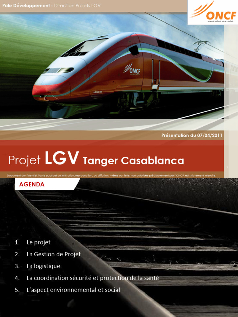 Projet LGV Tanger-Casablanca ONCF | PDF | Sécurité | Gestion de projet