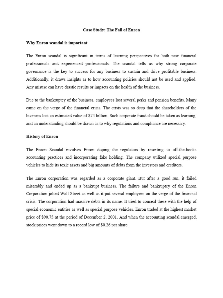 Fall of Enron | PDF | Enron | Private Sector