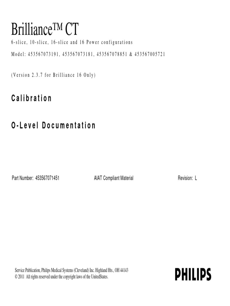 Brilliance 6 - 10 - 16 - 16P 2.3.7 O-Level System Calibration Manual | PDF | Computer File ...