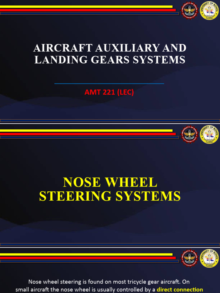AMT 221 Landing Gear Systems 5 | PDF | Landing Gear | Steering