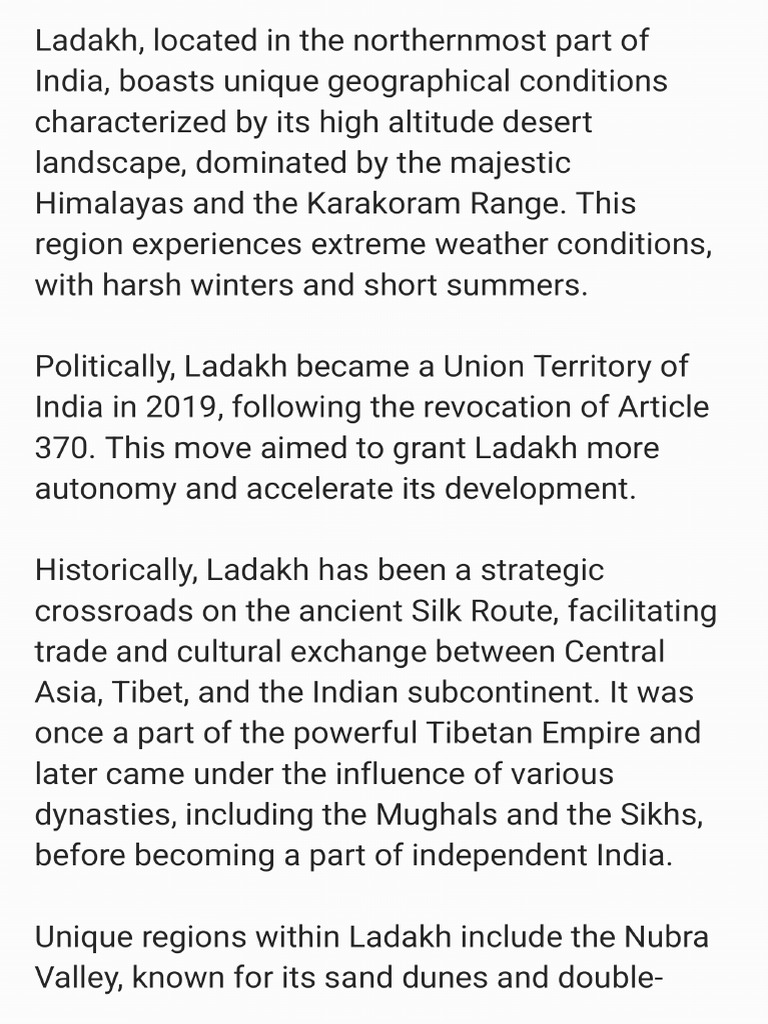 Exploring Ladakh A Comprehensive Study - 240510 - 223840 | PDF