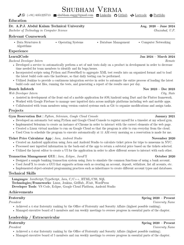 Shubham Verma Sde Resume | Download Free PDF | Java (Programming Language) | Mobile App