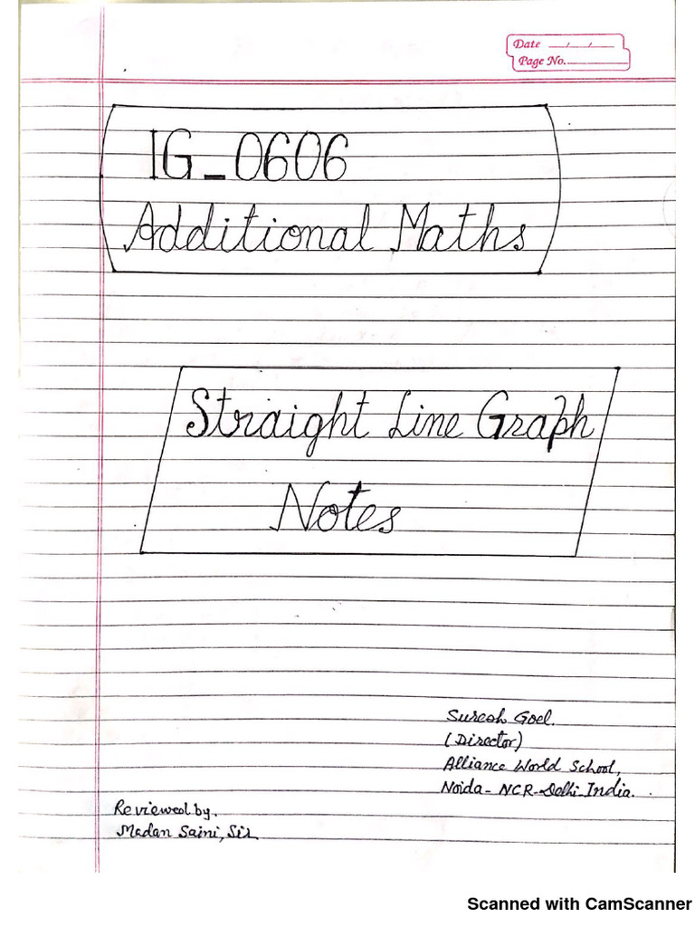 Ig 0606 Straight Line Graph Notes | PDF