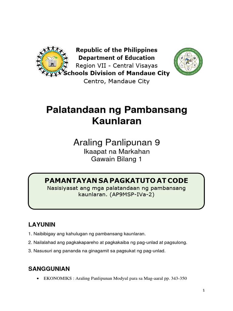 AP9 Q4 Gawain Blg. - 1 | PDF