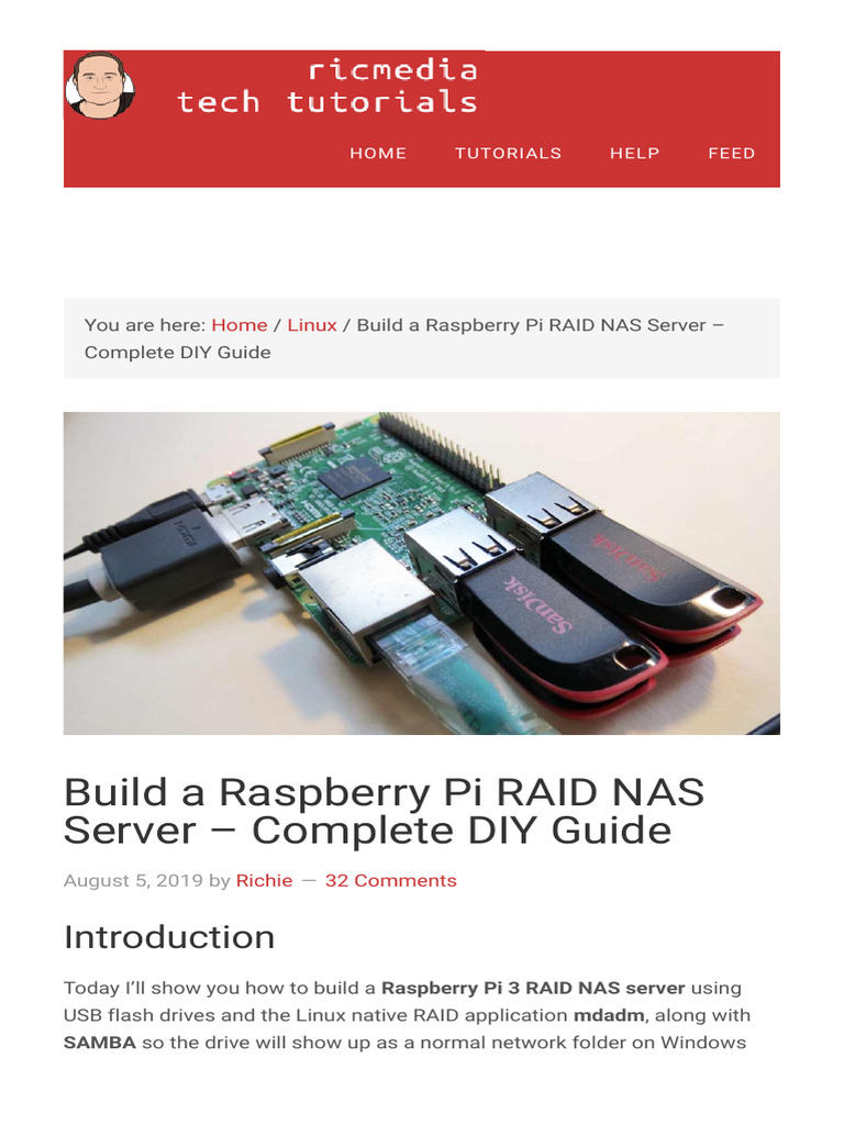 Build A Raspberry Pi RAID NAS Server - Complete DIY Guide - Ricmedia | PDF | File System | Usb ...