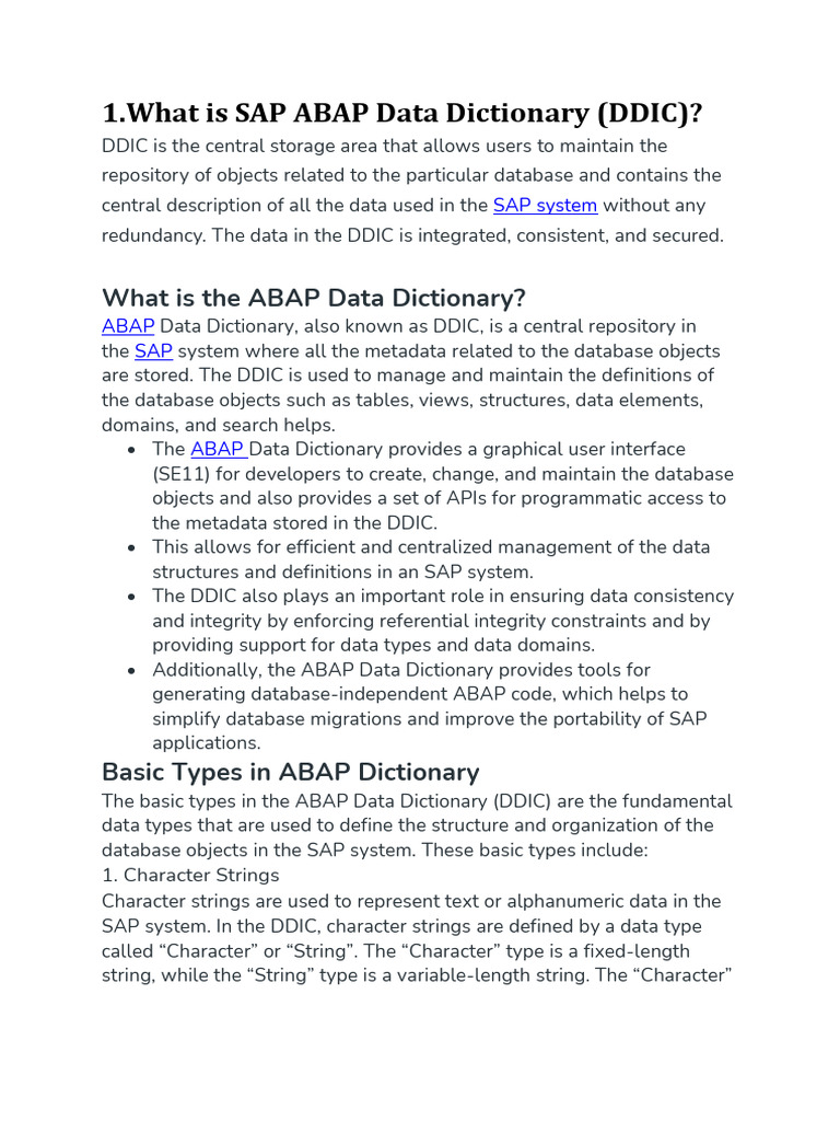 Sap Ddic Pdf Databases Table Database