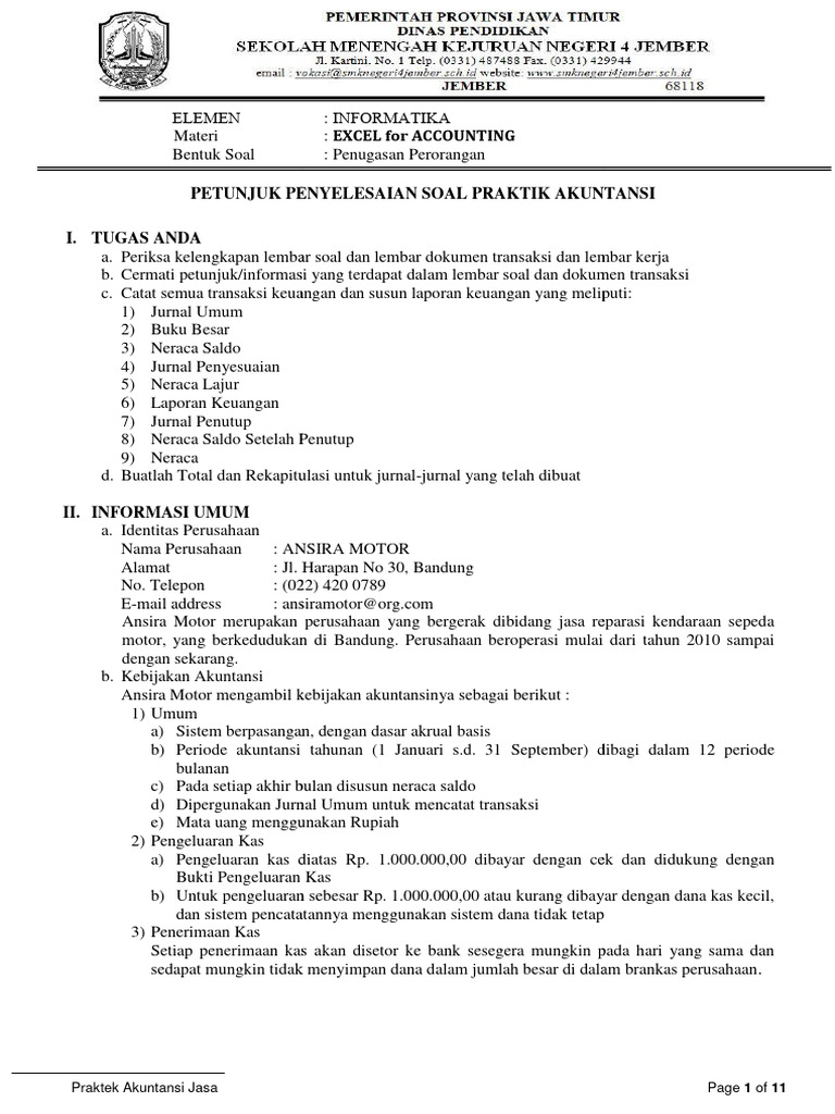 Soal Praktek Akuntansi Jasa | PDF