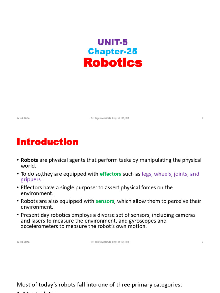 AI Unit5 Chapter25 Robotics 2023 | PDF | Mechanical Engineering