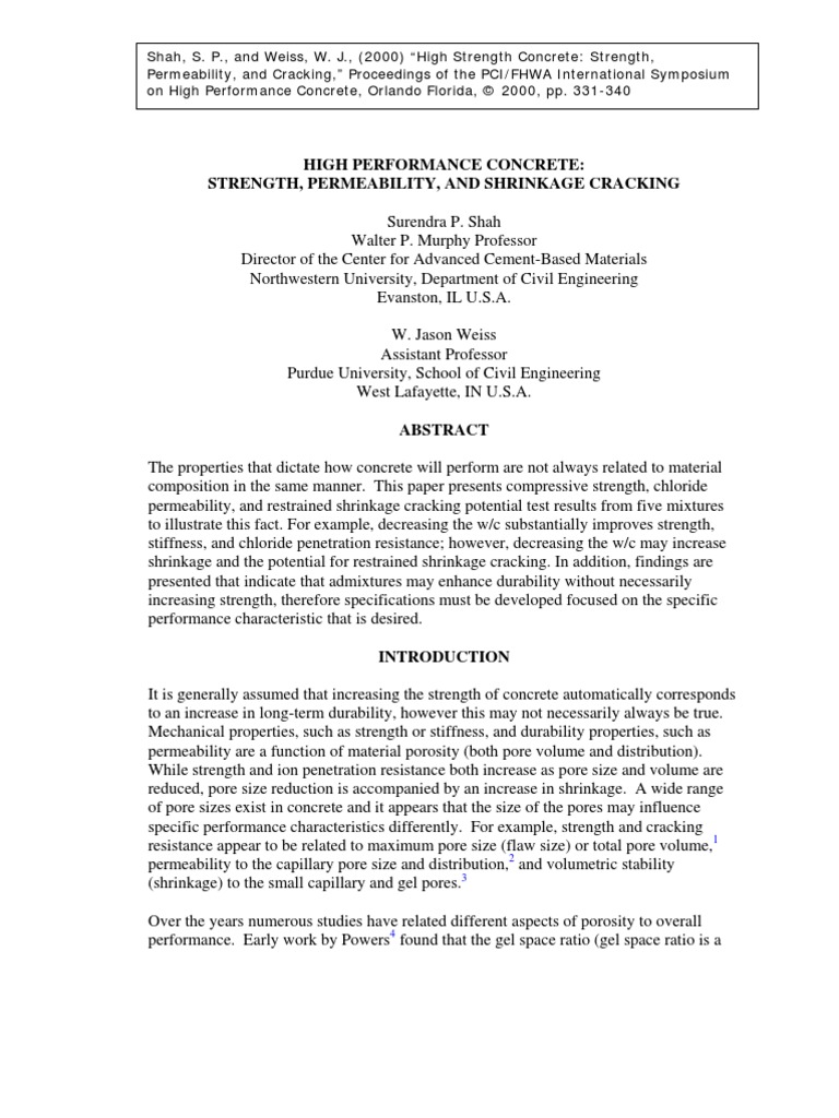 High Performance Concrete | PDF | Porosity | Concrete