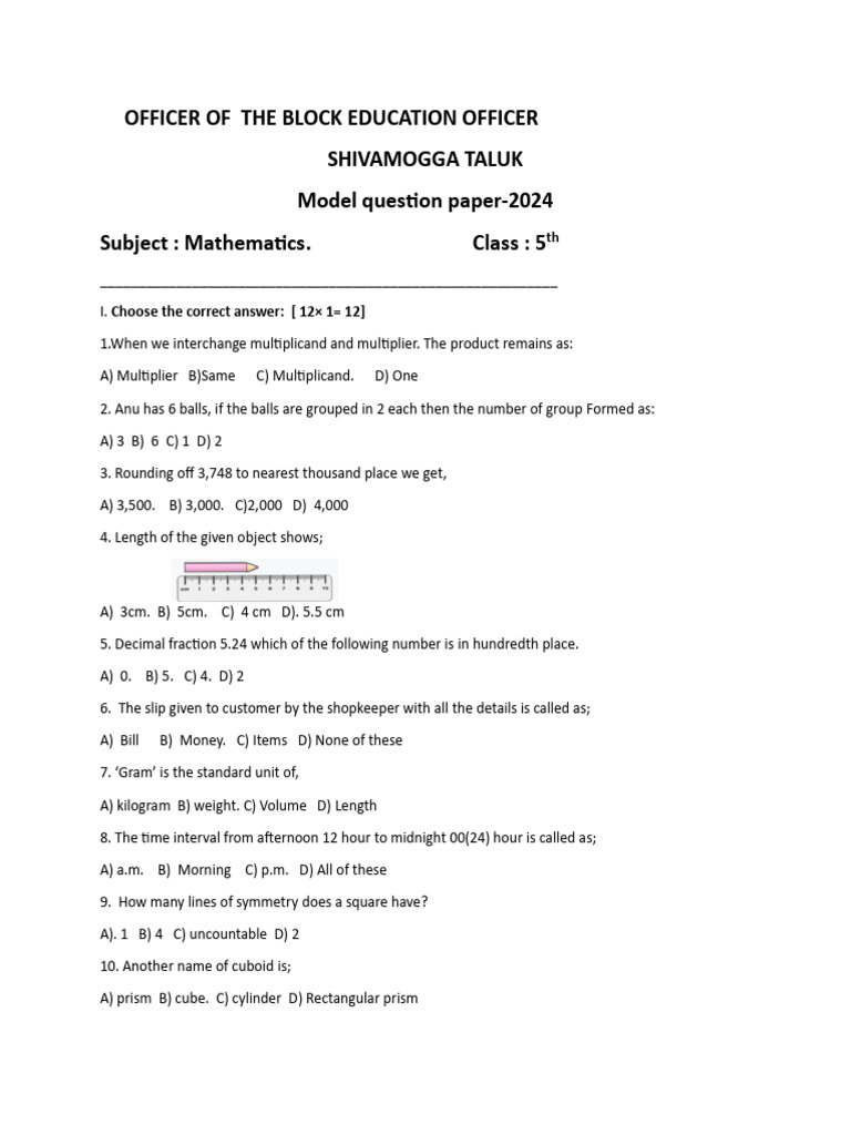 5th Maths Eng M1 | PDF | Numbers | Multiplication