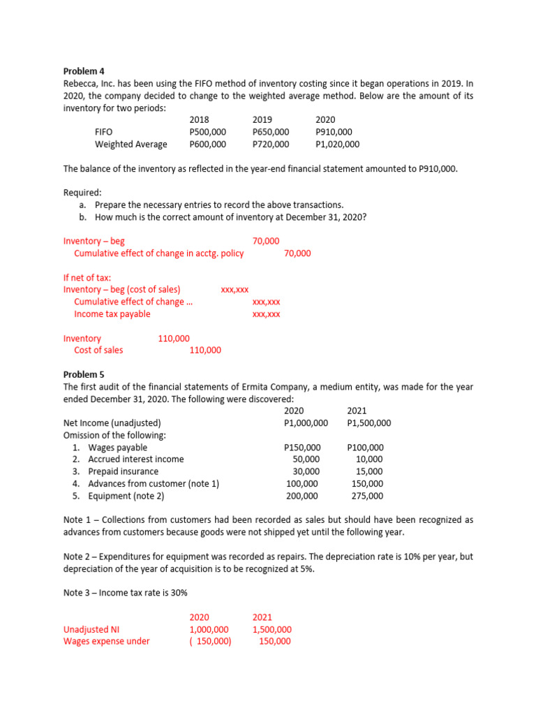 Acc 226 Comprehensive Problems | PDF | Inventory | Cost Of Goods Sold