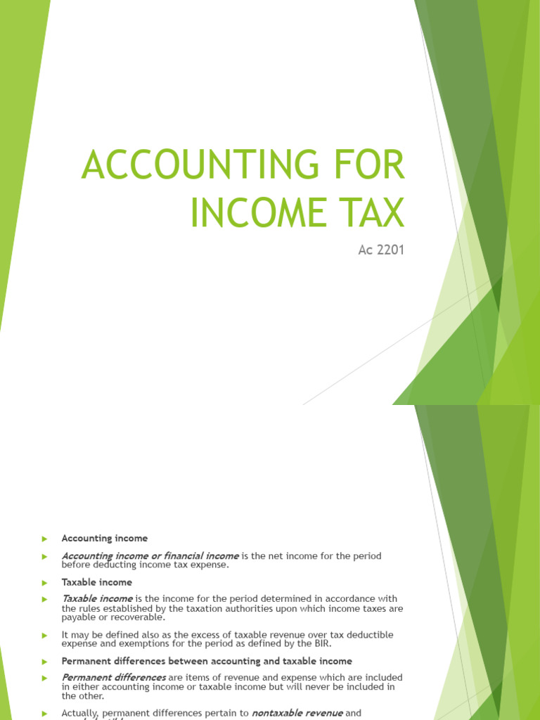 Ac 2201 - Accounting For Income Tax | PDF | Deferred Tax | Tax Expense