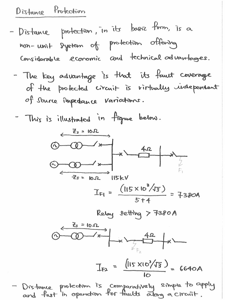 Lecture Notes 9 - Distance Protection | PDF