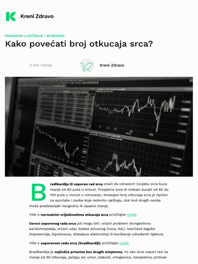 Kako Povećati Broj Otkucaja Srca Kreni Zdravo! | PDF