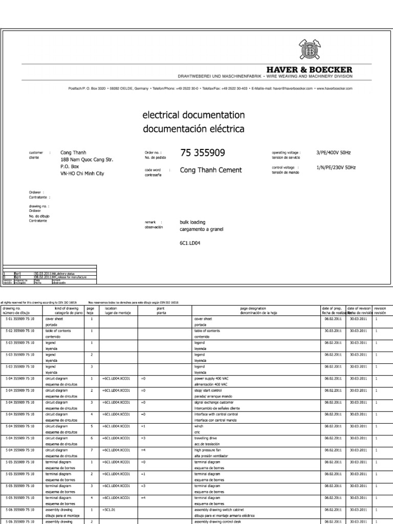 Electrical Documentation Documentación Eléctrica 75 355909: Cong Thanh Cement | PDF | Energia ...