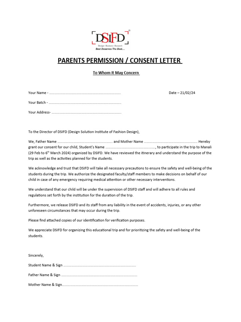 Consent Letter | PDF