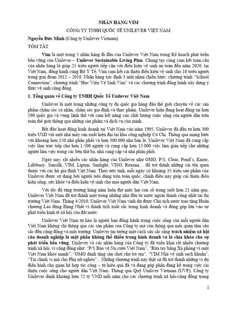 Unilever case study | PDF