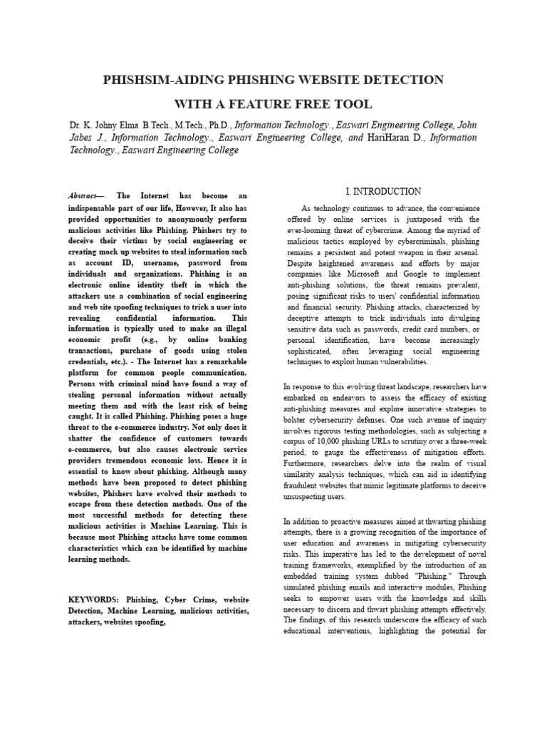 Batch 30 - PHISHSIM Journal Paper | PDF | Phishing | Computer Security
