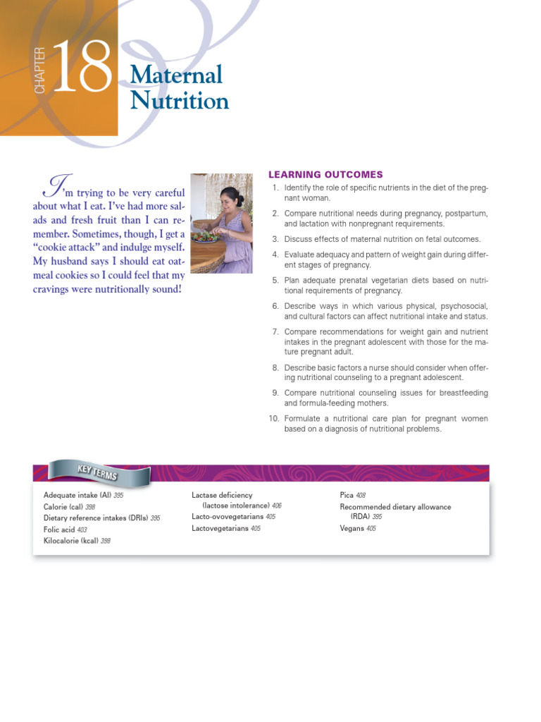 Chapter 18 Maternal Nutrition | PDF | Fat | Pregnancy