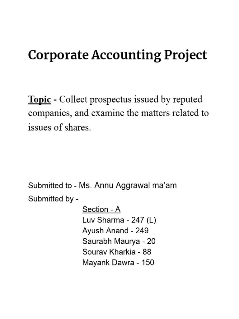 PROSPECTUS REPORT | PDF | Financial Markets | Investing